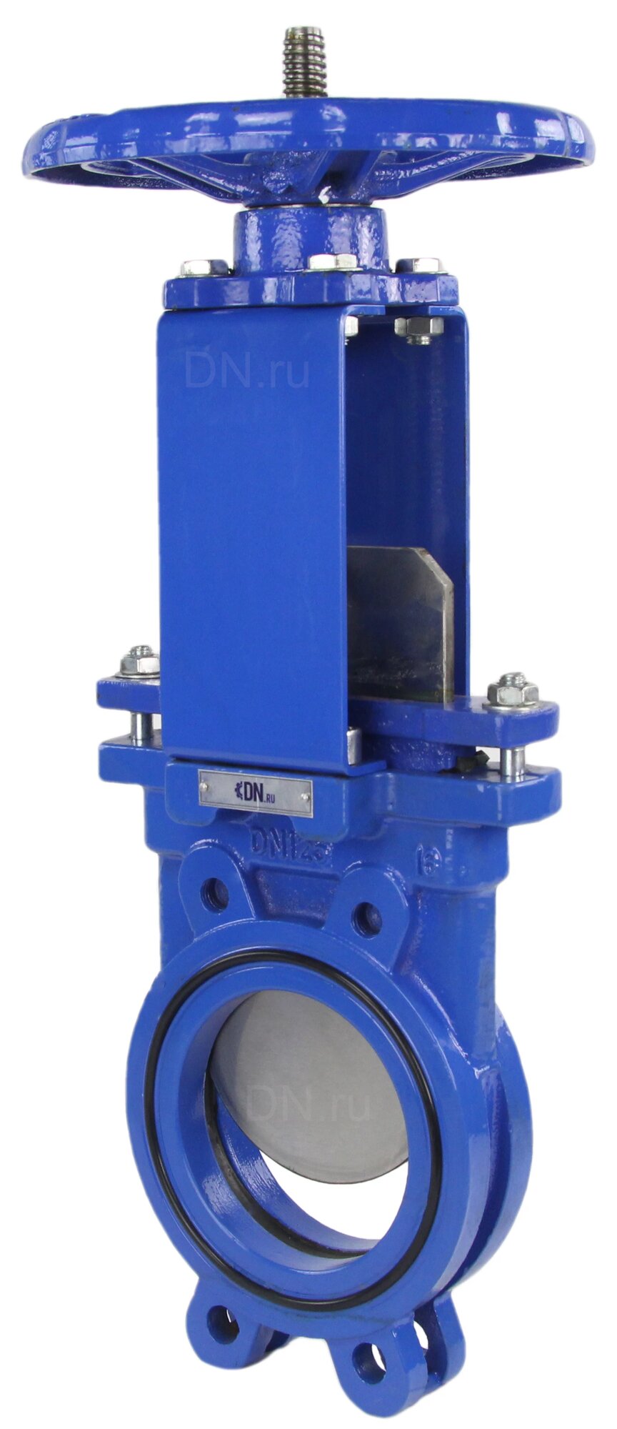 Задвижка шиберная DN.ru GGG40-304-EPDM-2W-Fb-S Ду150 Ру10 WENZ межфланцевая, с выдвижным шпинделем, корпус - чугун GGG-40, шибер - нержавеющая сталь SS304, уплотнение - EPDM, управление - штурвал