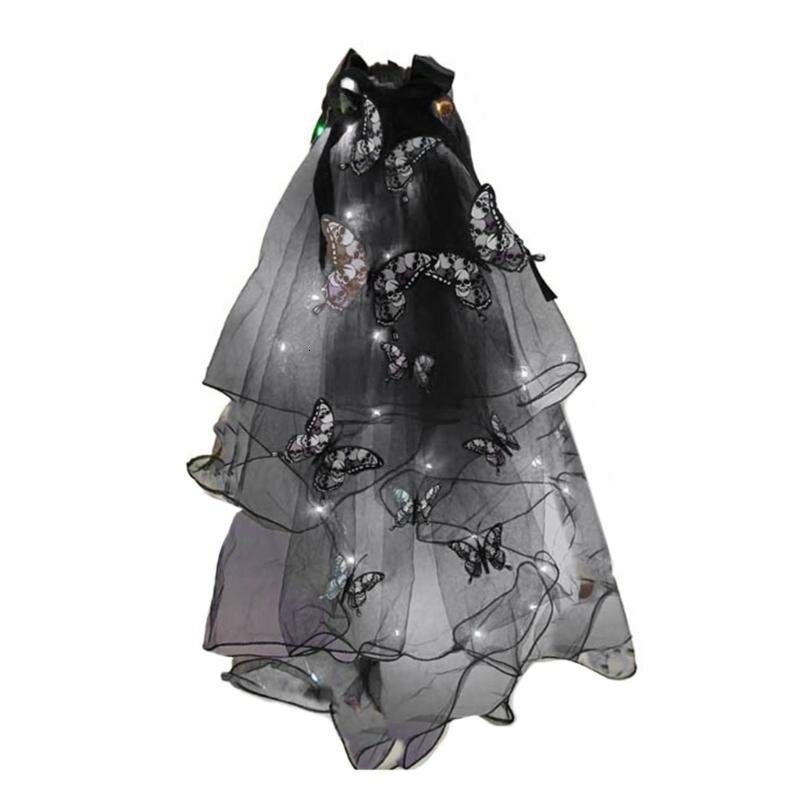 Регулируемая пелерина с фонариком-черепом для Хэллоуина, черный череп