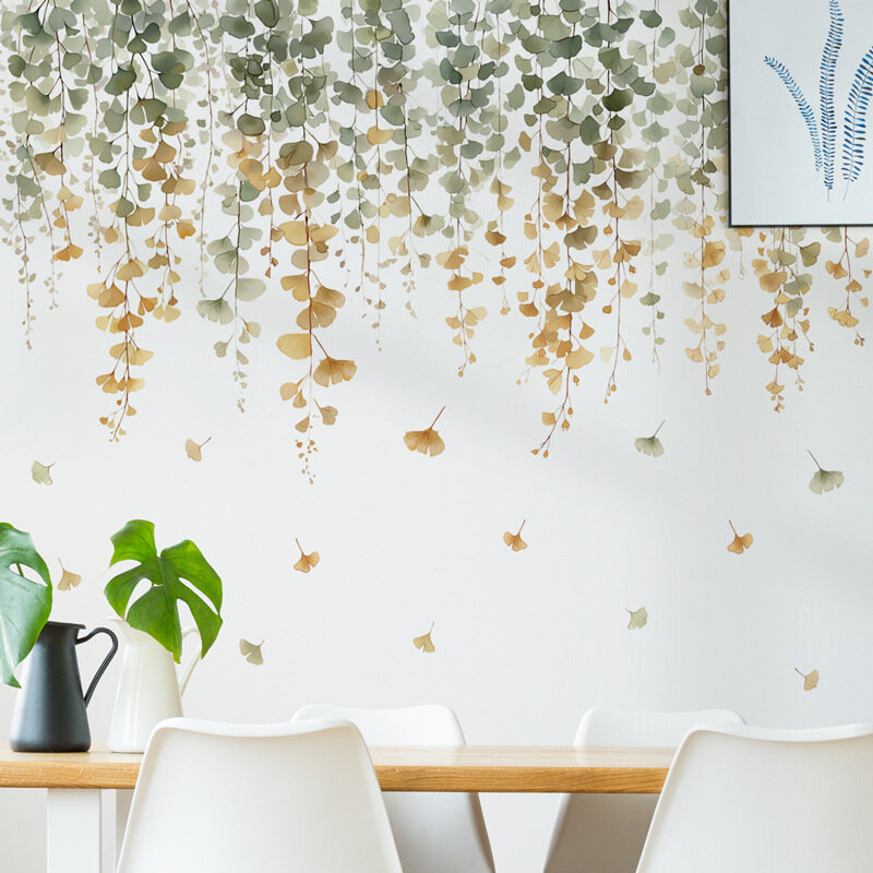 Листья виноградной лозы верхняя угловая гостиная наклейка детская комната фон стены гинкго листья декоративные