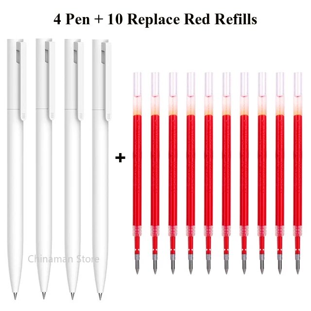 Xiaomi Mi Gel Pen 0.5 мм чёрная 4pen 10red refills
