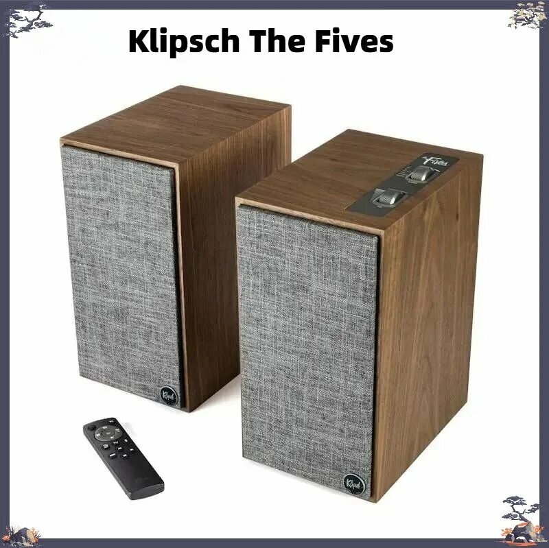 Высококачественная активная мониторная акустическая система Klipsch The Fives поддерживает высокое качество звука, HDMI/ARC, несколько подключений, Bluetooth 5.0, цвет ореховый