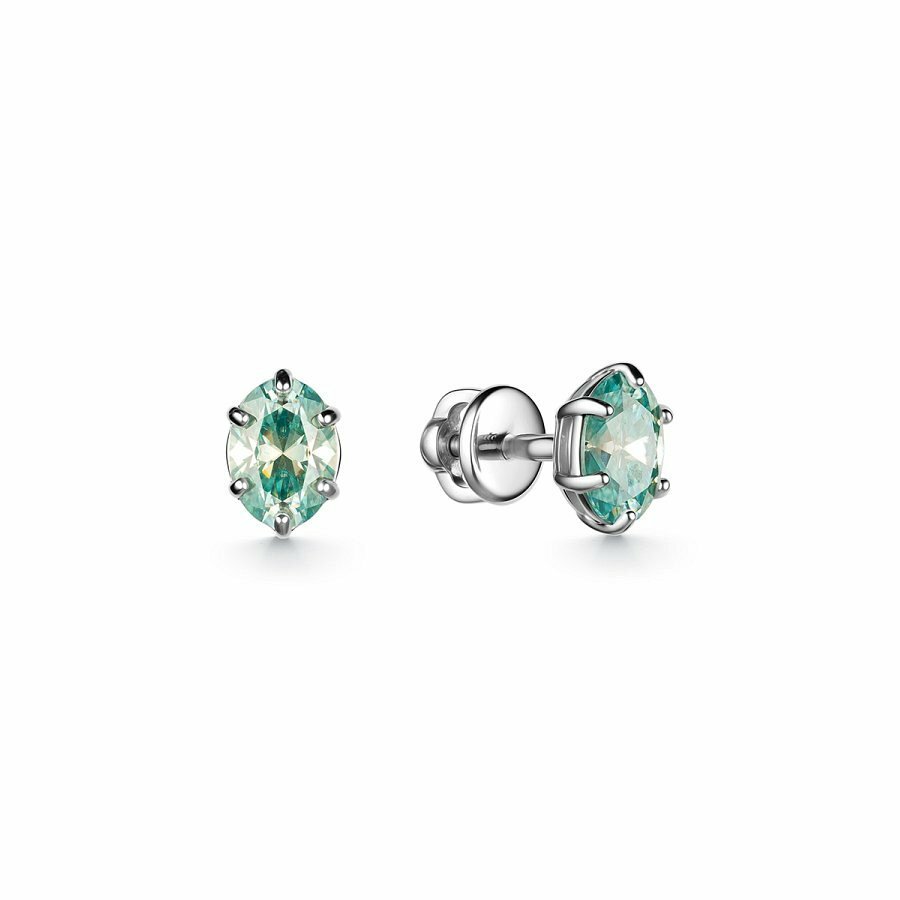 Серьги пусеты, серебро, 925 проба, родирование