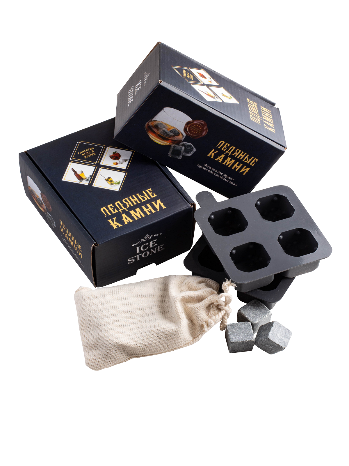 Камни для виски Icestones короб картон (8 камней, 2 формы)