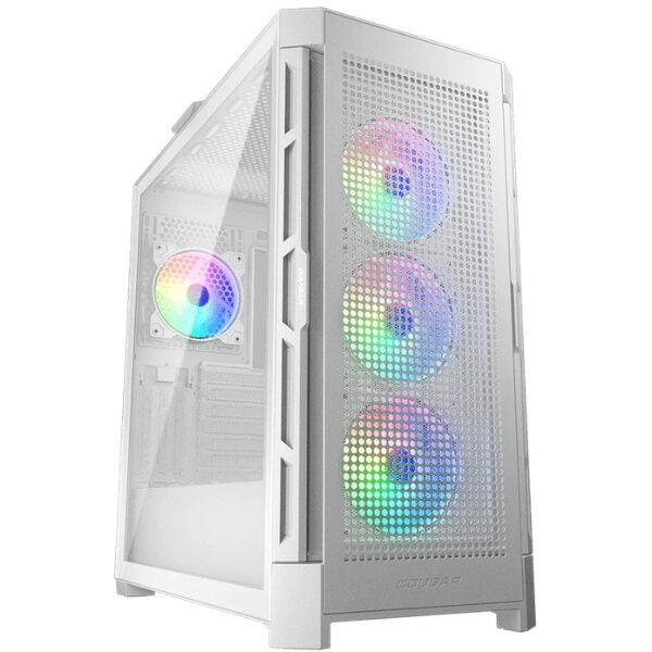 Компьютерный корпус Cougar Airface Pro RGb White 4x120MM ARGb FAN, ARGb FAN HUB, без БП, белый, E-ATX