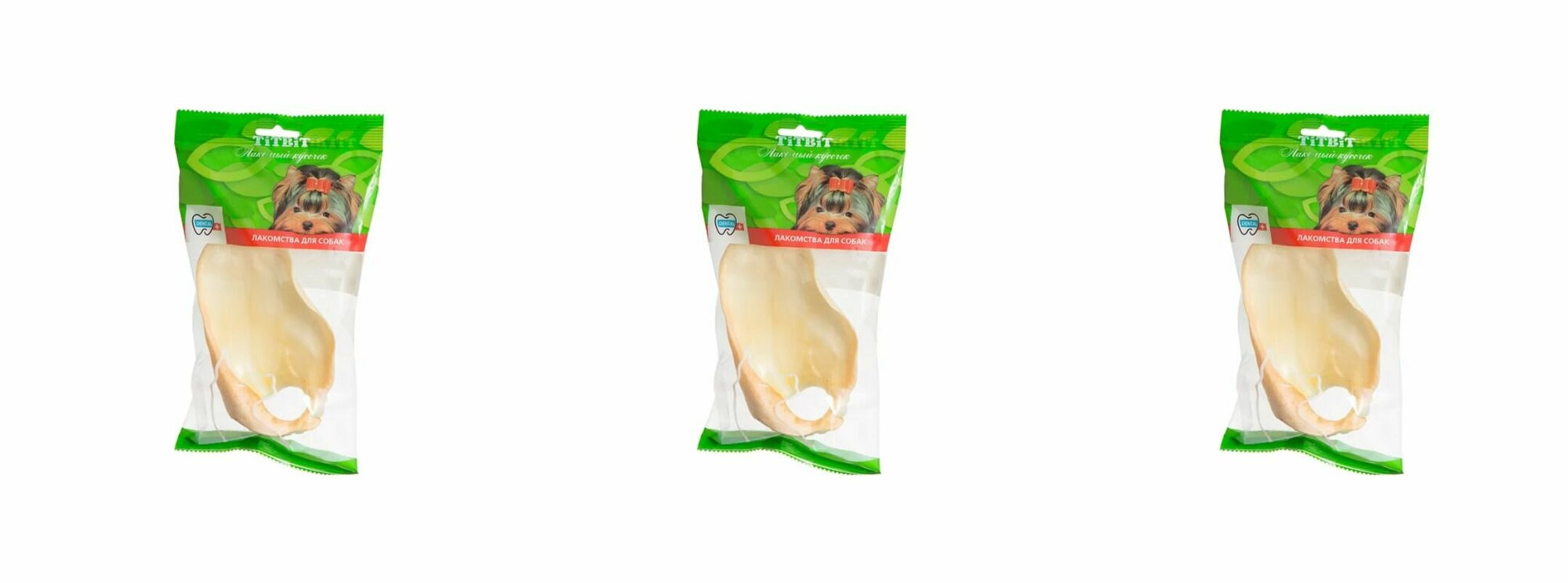 Titbit Лакомство для собак Ухо говяжье 1, 3 уп