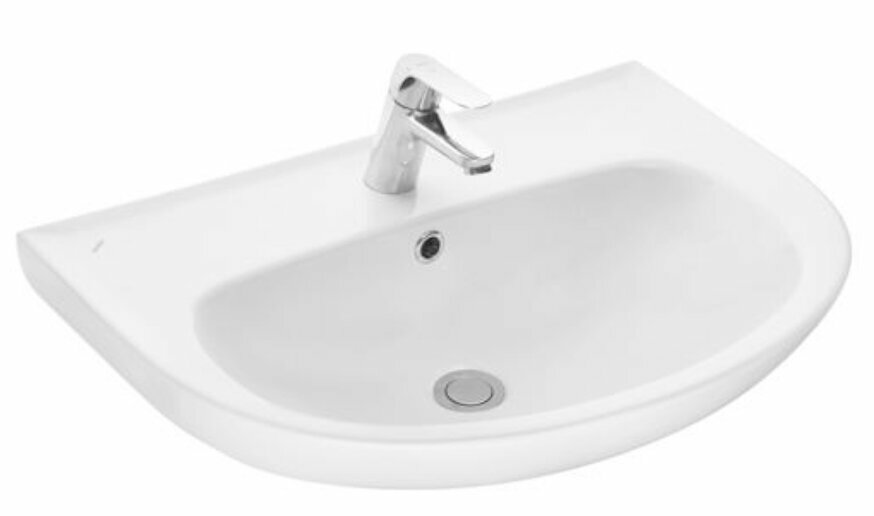 Умывальник Прайм-65 с переливом белый (пьедестал Визит)