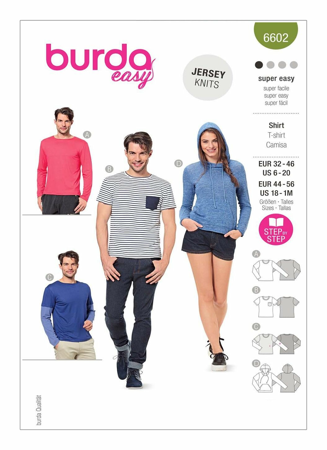 Выкройка BURDA №6602 Пуловер, футболка