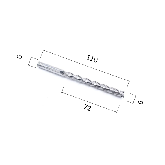 Фреза DJTOL N3LX6.72 спиральная трехзаходная стружка вверх (по дереву, композиту (АКП), пластику)
