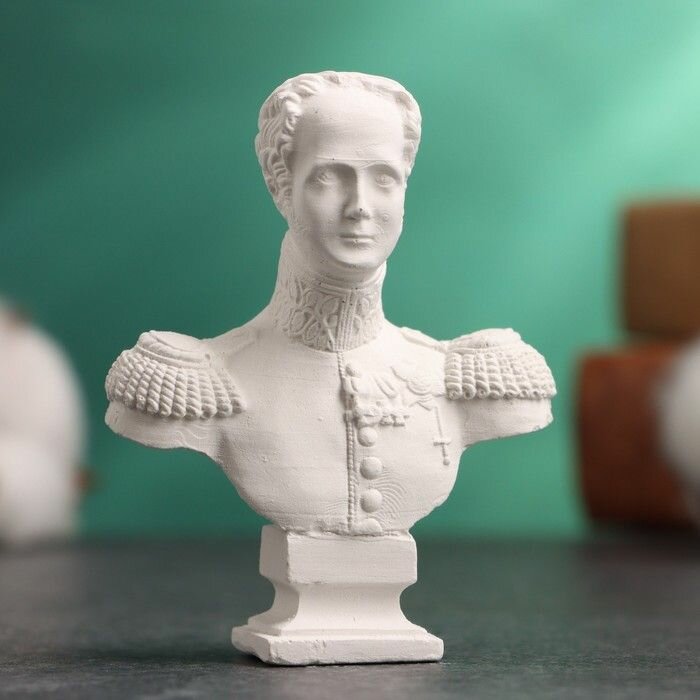 Бюст Хорошие сувениры "Император Александр I", белый, гипс