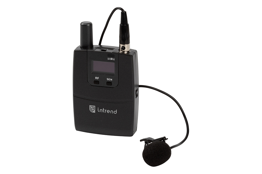 Беспроводной передатчик Intrend [ITWMIC-BPLV-1] комплект из поясного передатчика и петличного микрофона. Питание от батареек тип АА. Подходит для приемника Rx2-1S