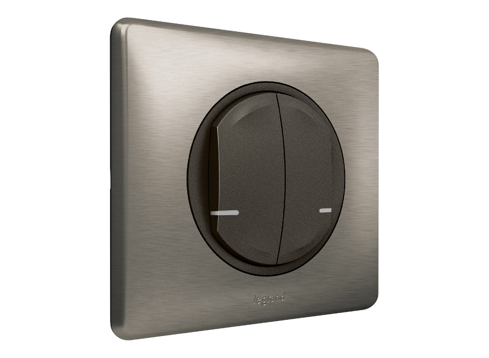 Умный беспроводной выключатель [064894] Legrand [Celiane with NETATMO] 2-клавишный - Цвет Графит