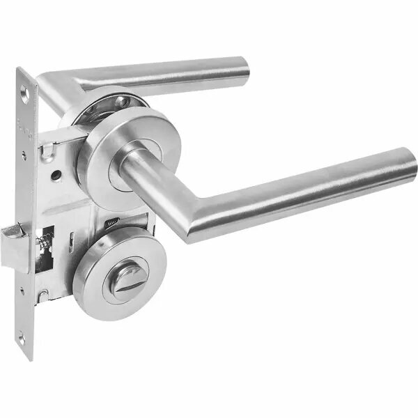 Дверные ручки Punto Inox, с запиранием, комплект, цвет нержавеющая сталь