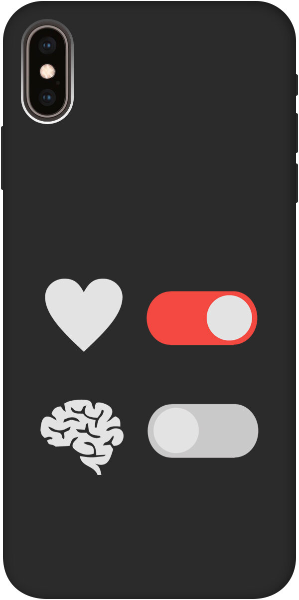 Силиконовый чехол на Apple iPhone XS Max / Эпл Айфон Икс Эс Макс с рисунком "Brain Off W" Soft Touch черный