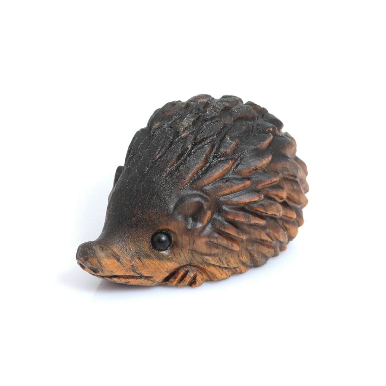 Фигурка "Ежик" из натурального камня, тигровый глаз