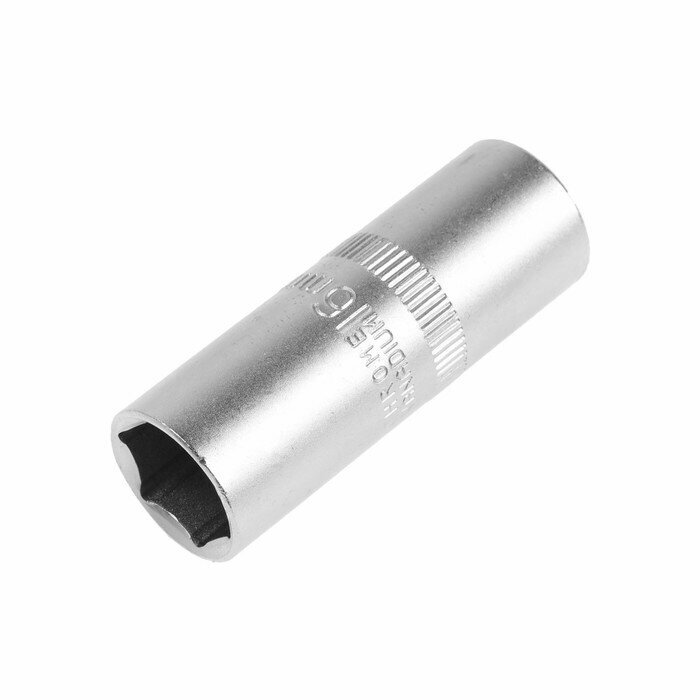Головка свечная шестигранная тундра, под квадрат 1/2", 16 мм, CrV