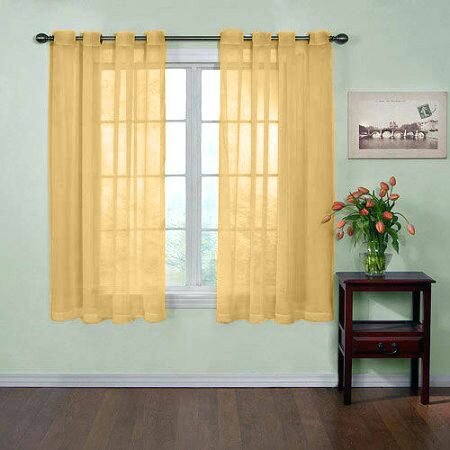 Короткий тюль на люверсах цвет бежевый Цена за -2 шт. КОР-ЛЮВ-1 шир. ( 135 см выс. 160см)