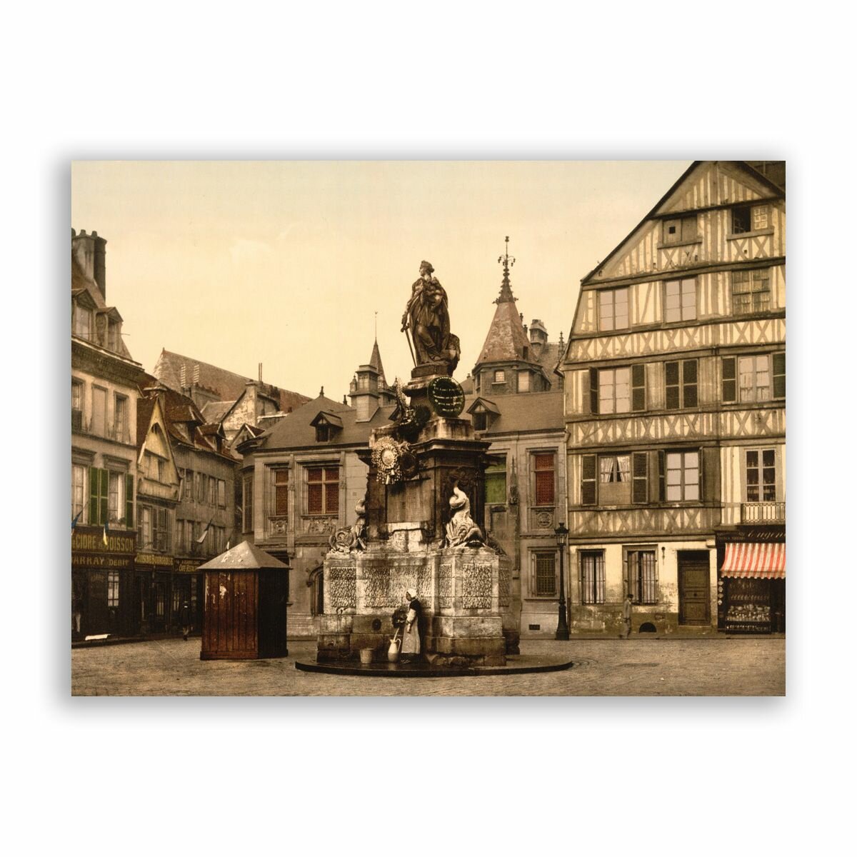 Постер, плакат на бумаге / Place de la Pucelle, Rouen, France / Размер 40 x 53 см