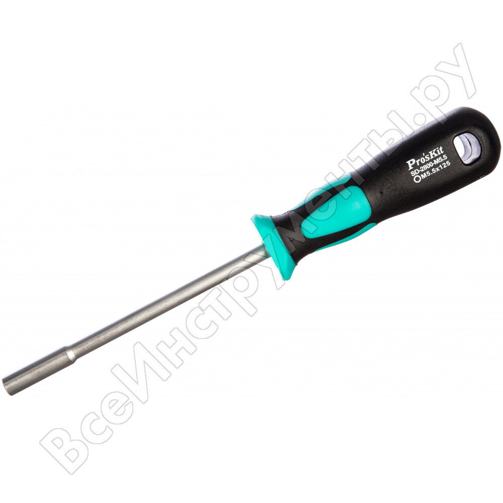 Ключ-отвертка ProsKit SD-2800-M5.5 00311118, для выполнения монтажных, прямая рукоятка, черно‑зеленый цвет