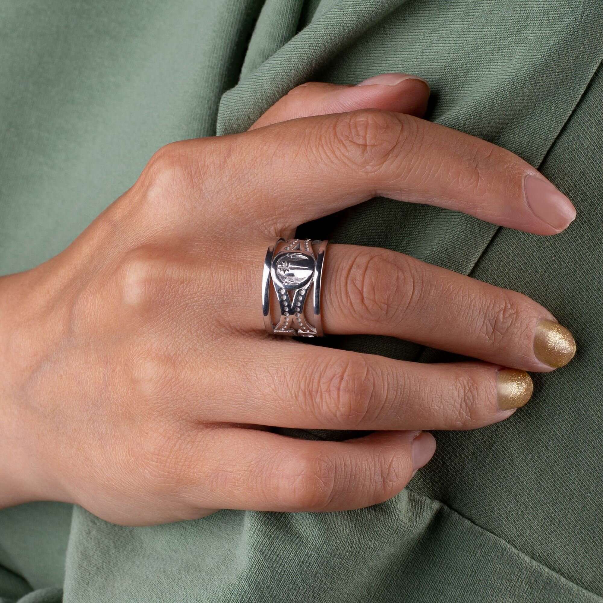 Кольцо тонкое, широкое, серебро, 925 проба, родирование