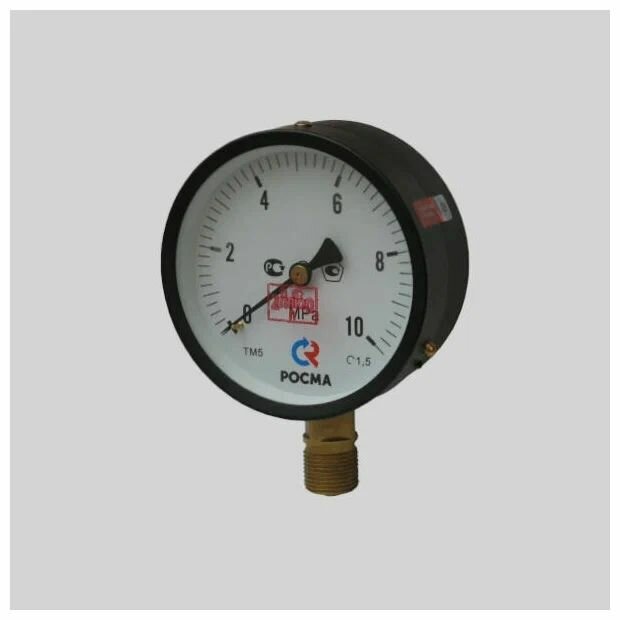Манометр ТМ-510Р 100кгс/см2 (10 MPa, 100атм, 100 бар) с поверкой резьба M20x1.5 корпус 100 мм класс точности 1,5 корпус-сталь росма