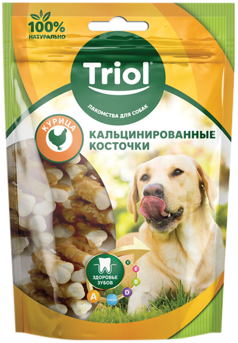 Лакомство TRIOL для собак косточки кальцинированные с курицей 70 гр (1 шт х 2)