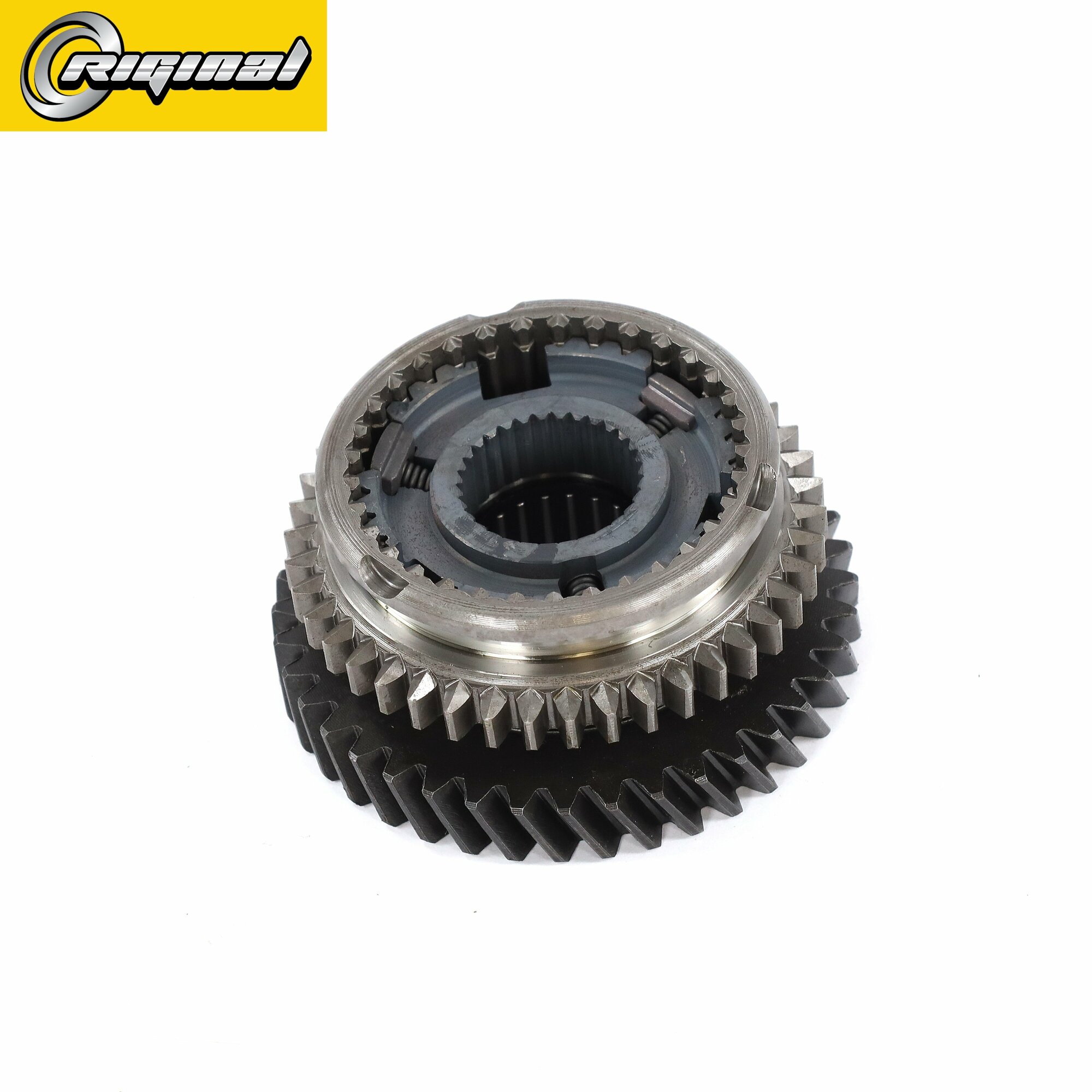 Шестерня КПП для а/м ВАЗ-2108-2115 (1-ой перед.) ст. обр в сборе (муфта+кольцо+подшипник) Riginal