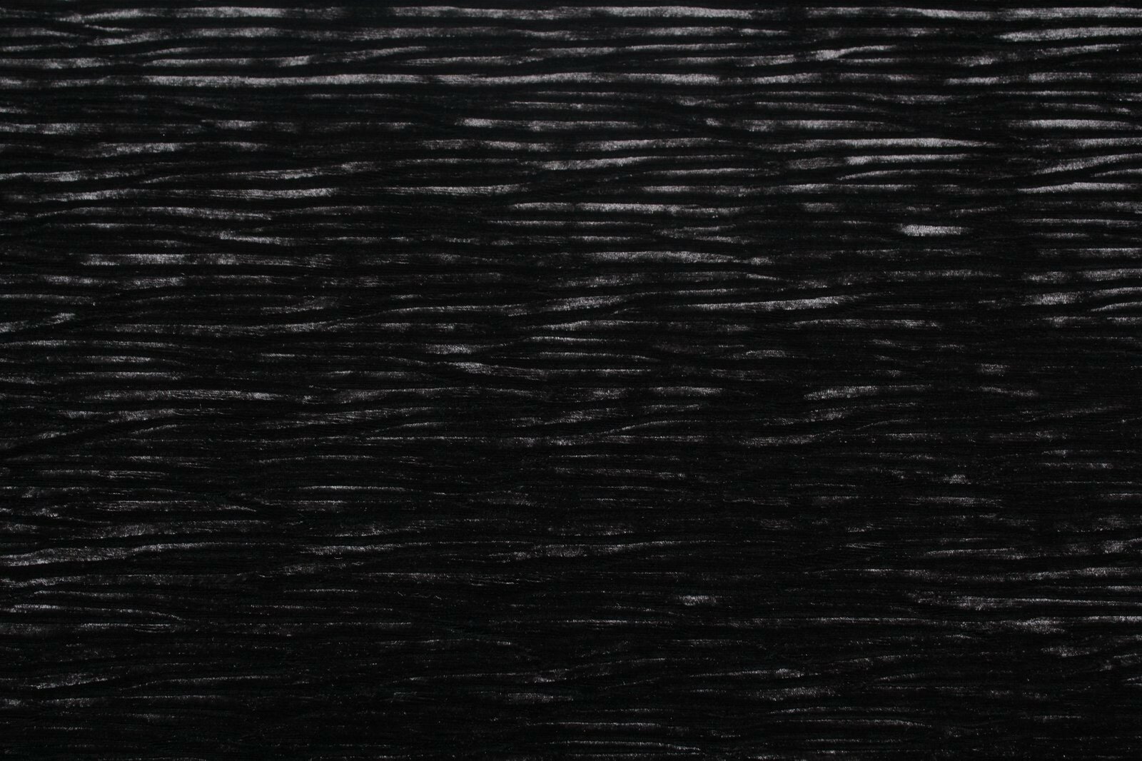 Ткань Бархат креш гофре би стрейч чёрный , ш146см, 0,5 м