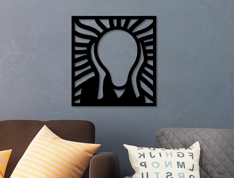 Декоративное металлическое панно, Мунк Крик (черный цвет)