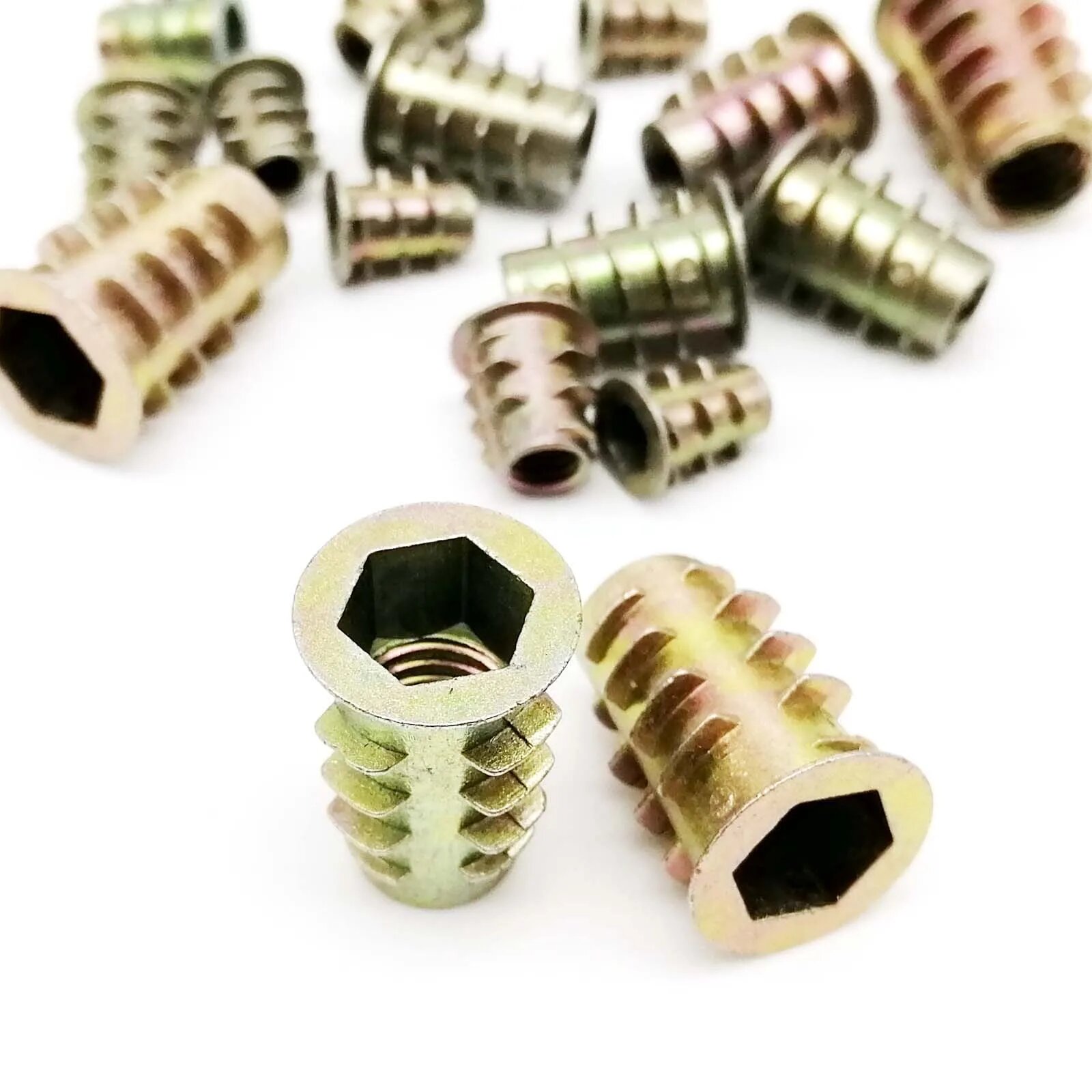 Металлические врезные гайки HZYUEGOU E-Nut M4-M8 для деревянной мебели 20pcs M5x10mm