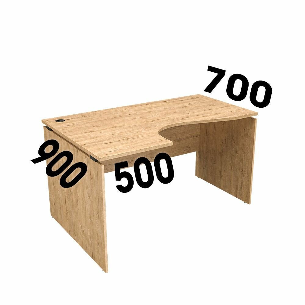 Стол письменный / криволинейный СК157L, р. 1570х900х750, Дуб бунратти
