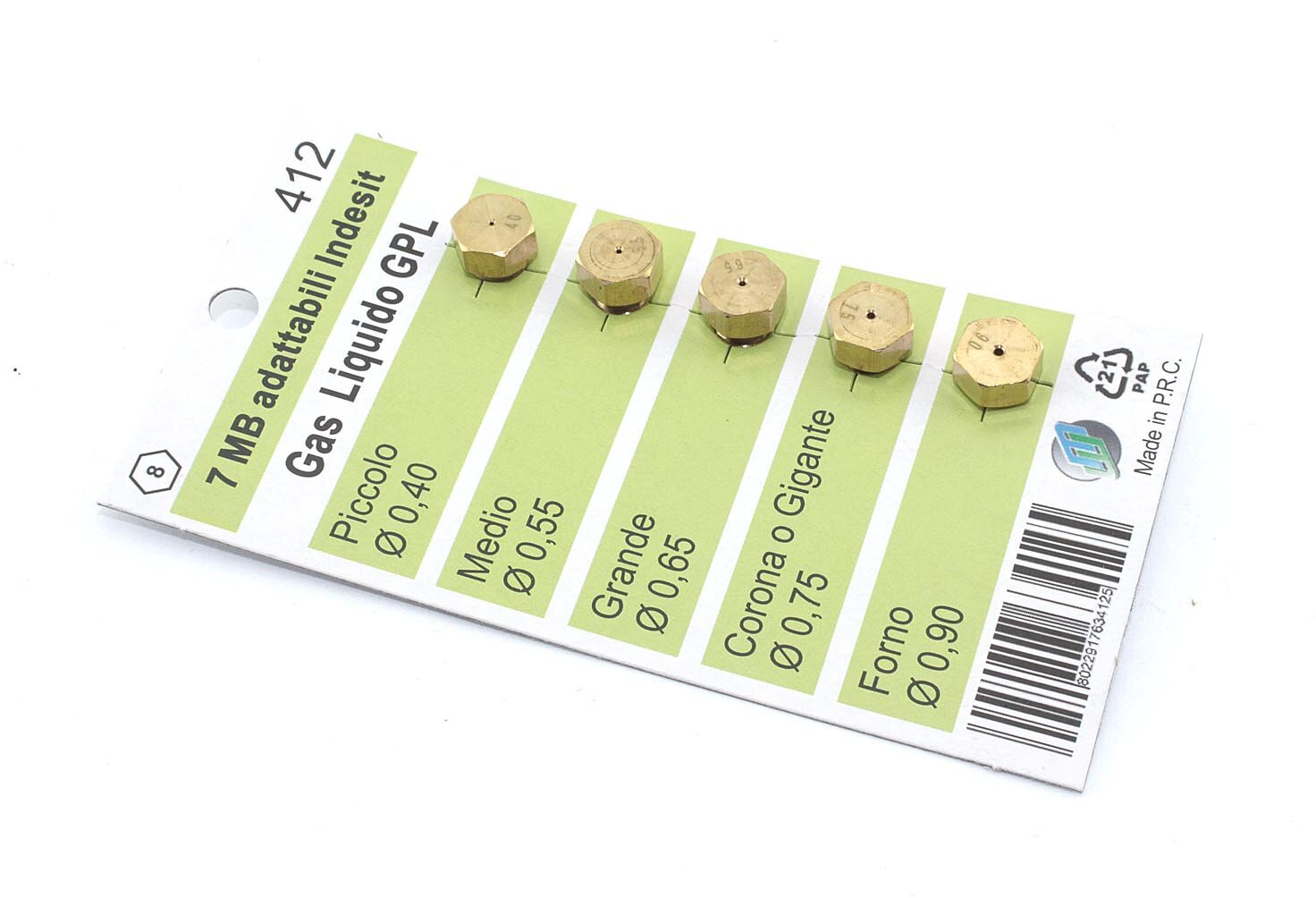 Жиклёры (форсунки) на баллонный газ Wo412 (D=0.40; D=0.55; D=0.65; D=0.75; D=0.90)