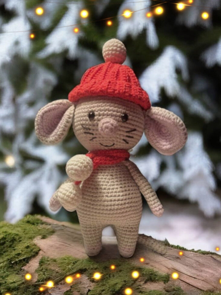 KNIT STUDIO Мягкая игрушка ручной работы Амигуруми Мышонок