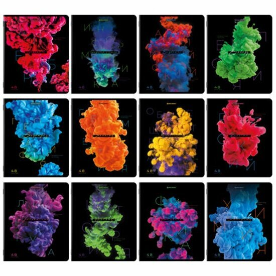 Тетради предметные Brauberg комплект 12 предметов, PIGMENT, 48л, глянцевая ламинация, , 404834