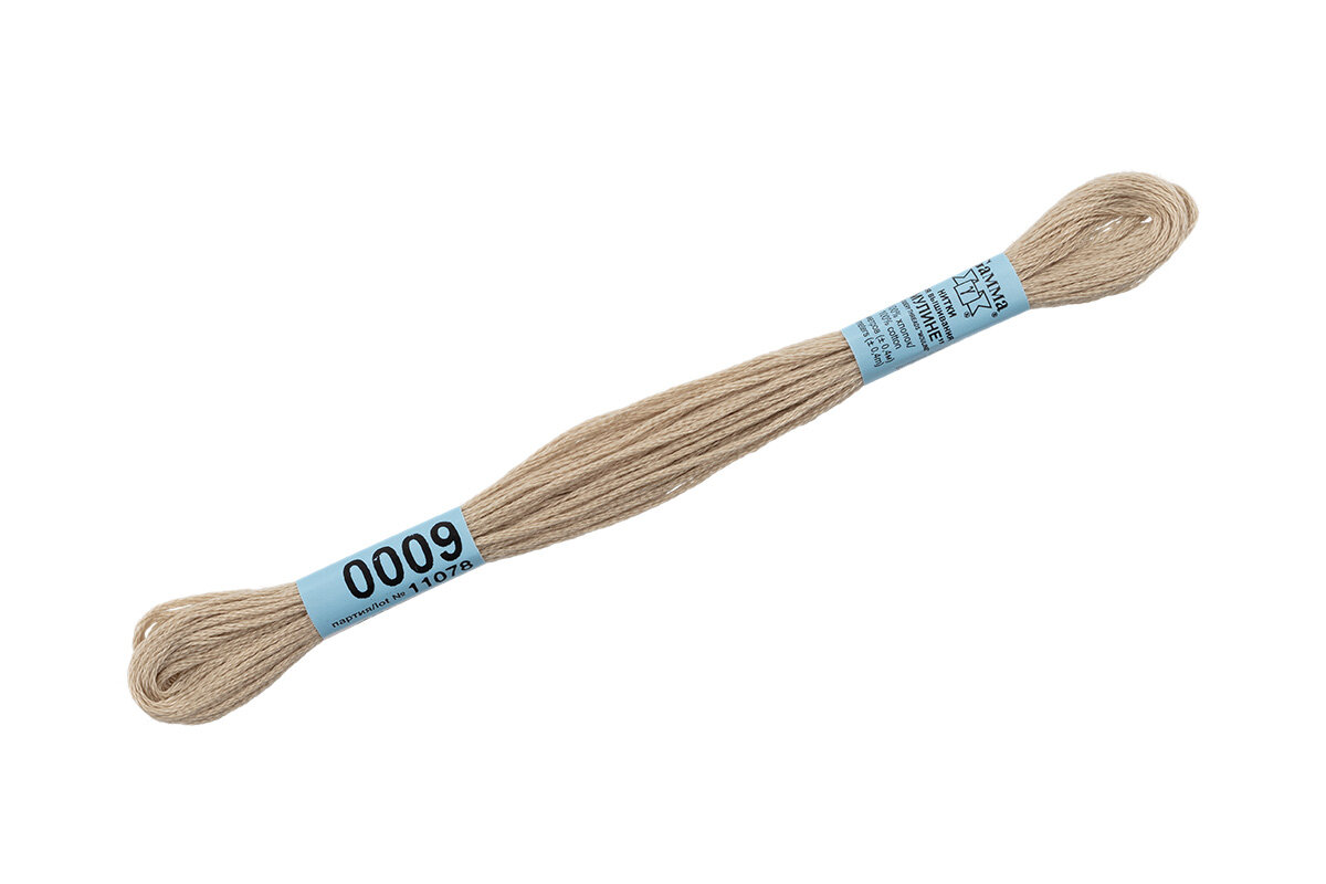 Мулине "Gamma" 100% хлопок 8 м №0009 св-сер-бежевый