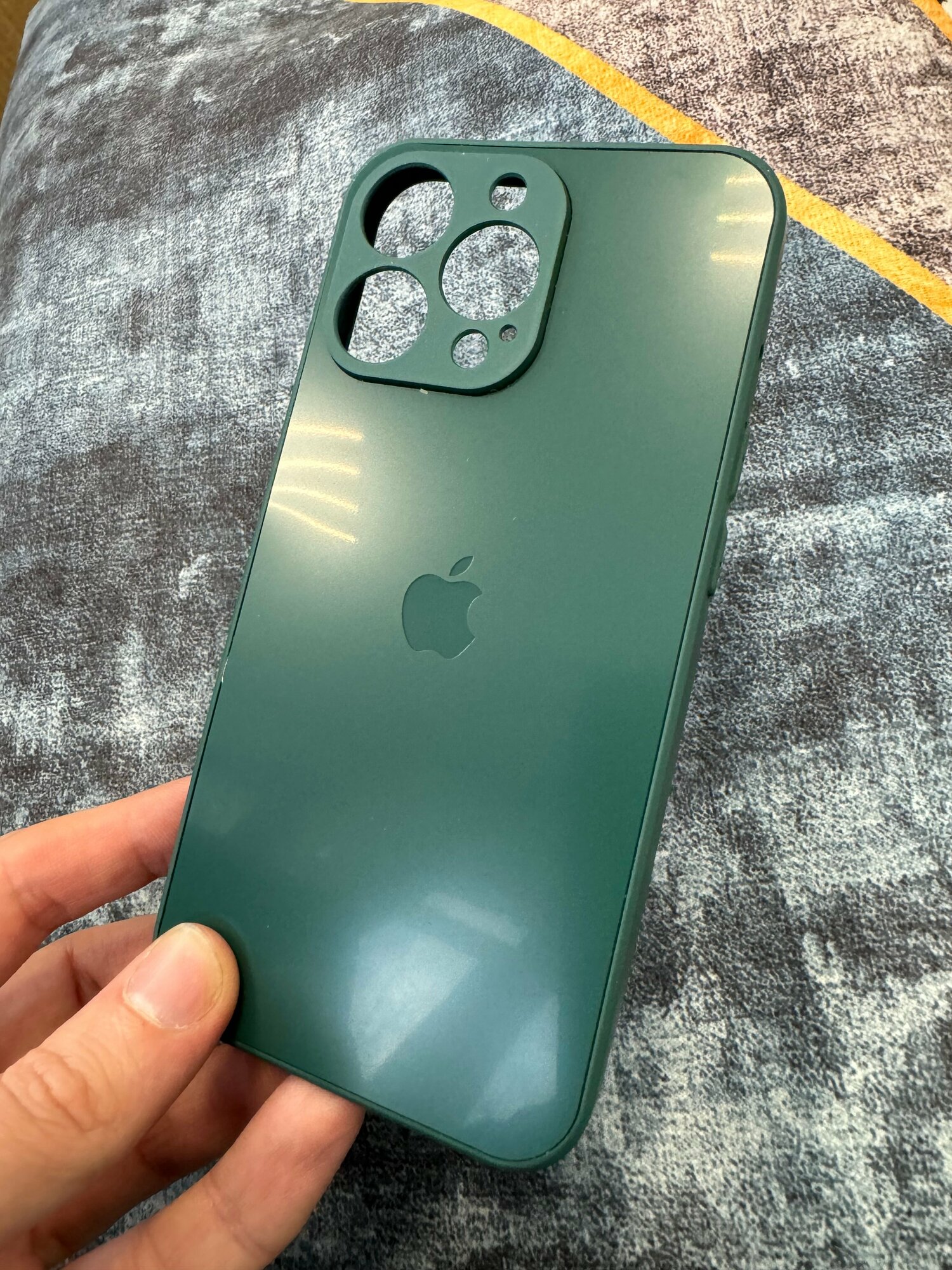 Чехол MyPads Log для iPhone 13 Pro Max пластиковая крышка c защитой камеры и логотипом матовый зеленый MyPads