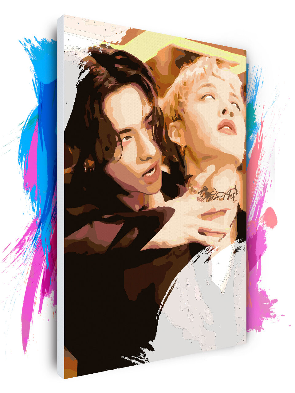 Картина по номерам на холсте Stray Kids Хёнджин и Чан Red Lights, 60 х 90 см