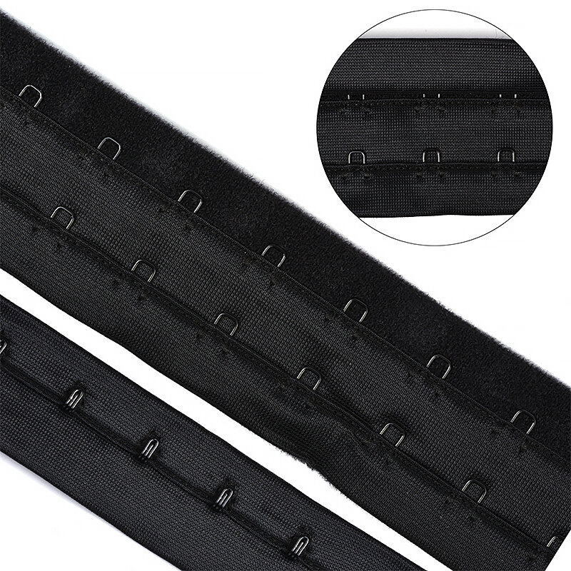 Крючки на ленте 2 ряда (лента с крючками и петлями для корсета и бюстгальтера) шир.40мм цв. черный (3 метра)