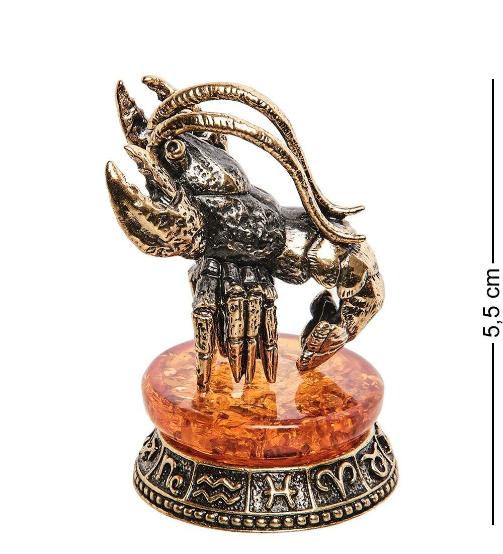 Фигурка Знак зодиака-Рак (латунь, янтарь) A2163237 Народные промыслы бронзовый