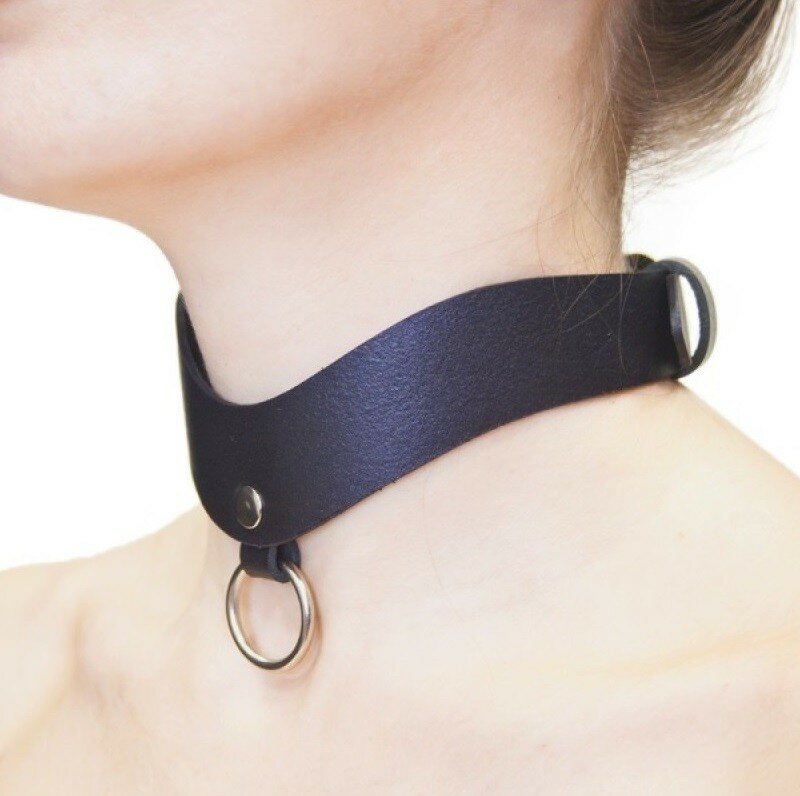 Универсальный БДСМ-ошейник с кольцом для крепления поводка «Эролайф»