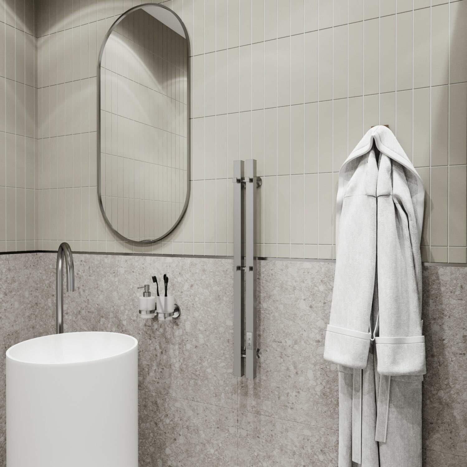 Полотенцесушитель электрический Маргроид Inaro 2 секции, 80х6х9, профильный, хром