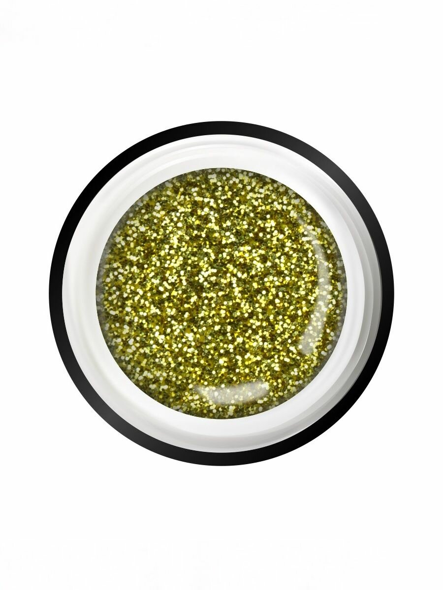 Nail Club Гель-краска с блёстками и глиттером GML-07 Gold, 5 мл.