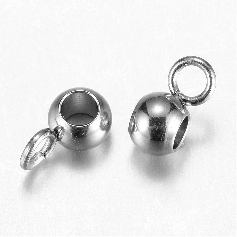 Держатель, 7х3мм, шарик гладкий, базовый материал - нержавеющая сталь, без покрытия, 10 шт.
