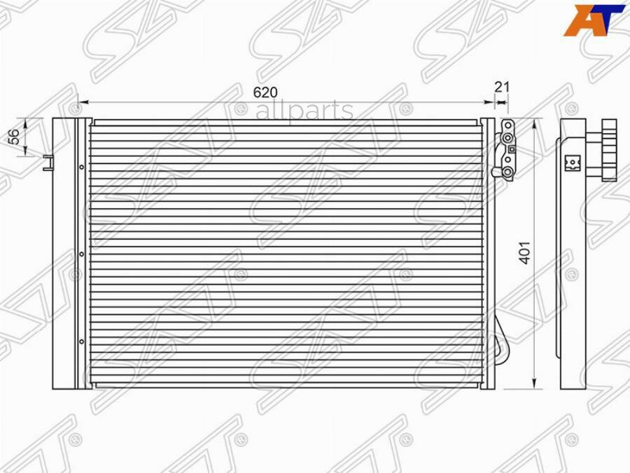 SAT ST-BM90-394-0 Радиатор кондиционера BMW 1-Series 04-13 / 3-Series 05-14