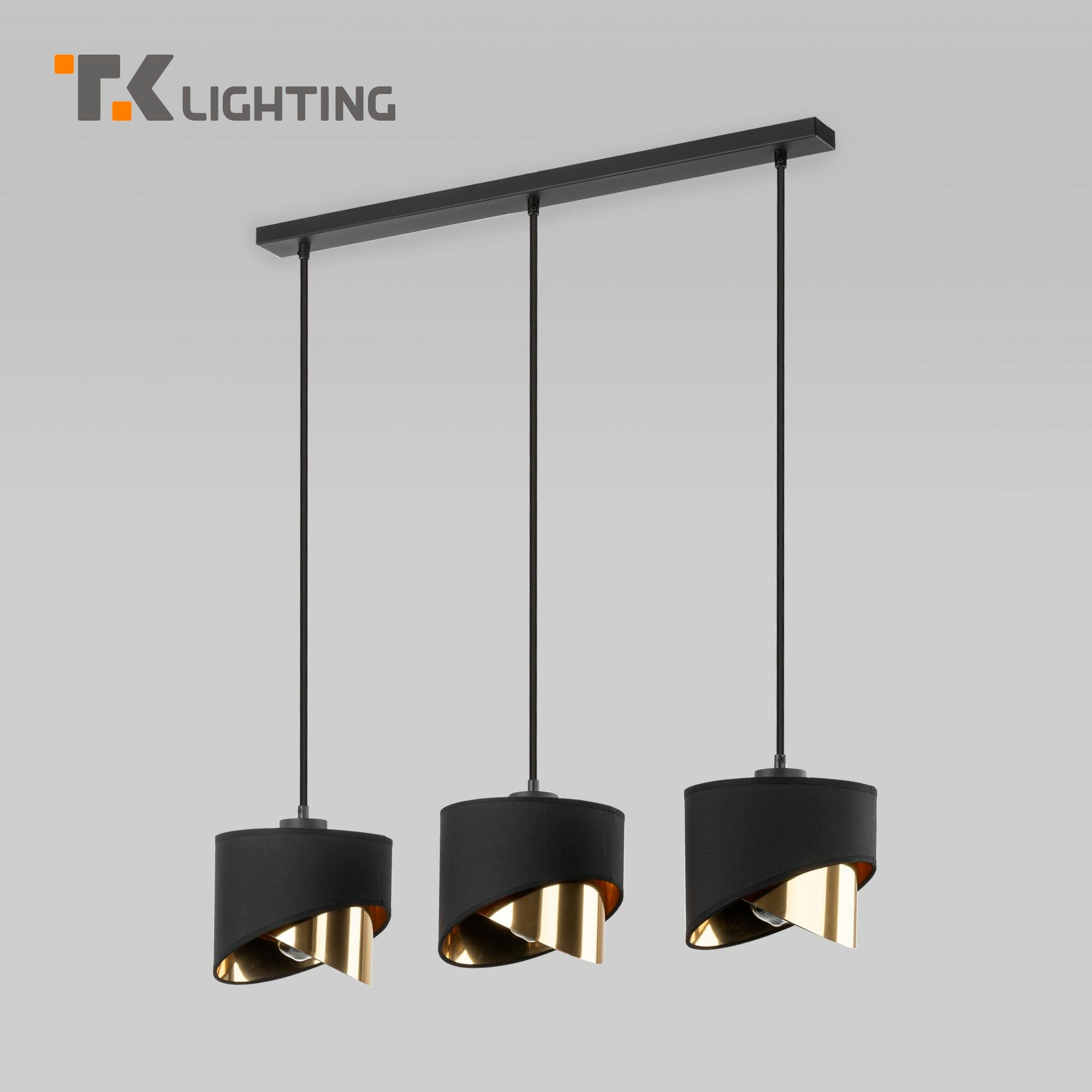 Подвесной светильник TK Lighting Grant Black 4877, E27, 3*40 Вт, цвет черный/золото