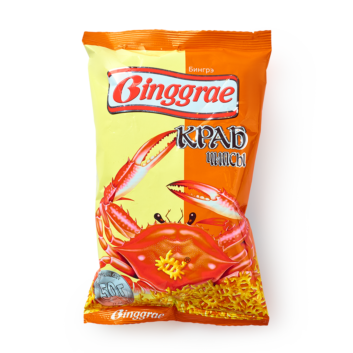 Чипсы Binggrae, со вкусом краба, 50 г, упаковка флоу-пак, 1 шт