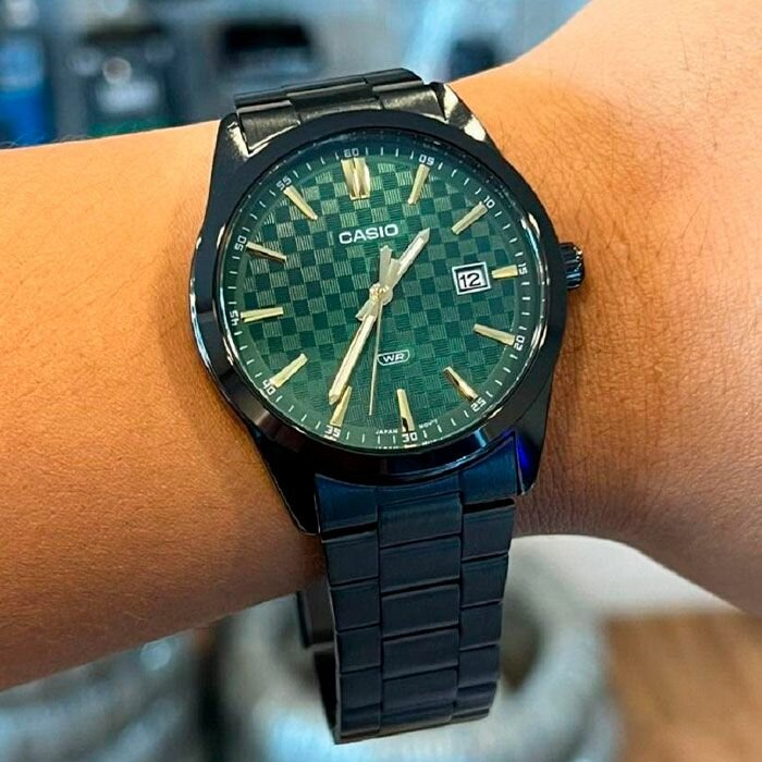 Наручные часы CASIO, зеленый, золотой, черный — фото 1