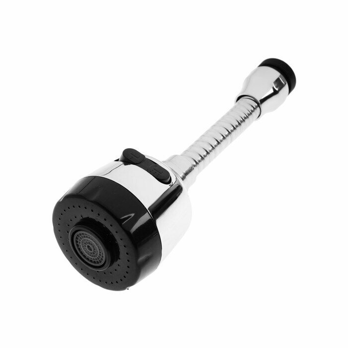 Аэратор ZEIN, с регулировкой потока, на гибком шланге,150мм, 2 режима, пластик, хром/черный 984790, 9847904