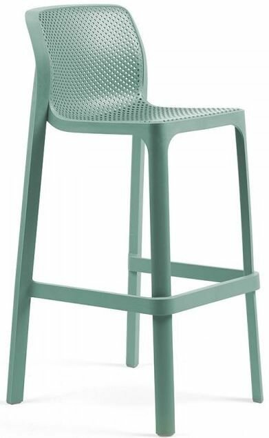 Стул пластиковый барный Net Stool Nardi зеленый, пластик, твердое сиденье, без подлокотников