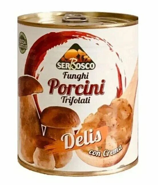 Грибы белые SERBOSCO жареные в масле в соусе Delis 0,8 кг