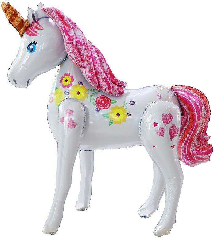 Шар 3D (51'/130 см) Фигура, Цветочный единорог, 1 шт. в упак.